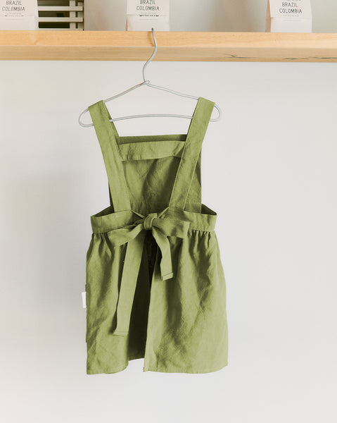 NEW! Pinafore Apron Dress - Moss – Cheengoo