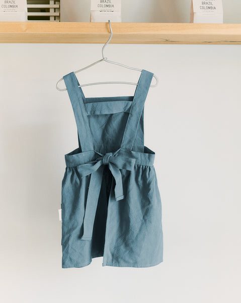 Retro Pinafore Apron Dress - Ocean Blue – Cheengoo